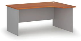 Kancelářský rohový pracovní stůl PRIMO GRAY, 1600 x 1200 mm, pravý, šedá/třešeň