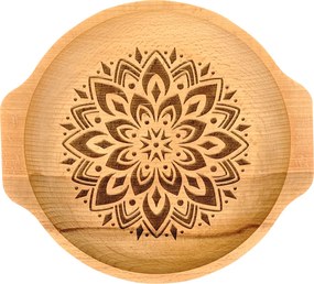 AMADEA Dřevěná miska mandala, masivní dřevo, 24 cm