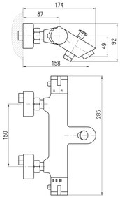 RAV Slezák TRM54.5CMAT - Termostatická vanová baterie TERMO matná černá