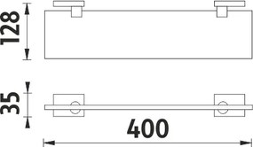 Nimco Keira - police, sklo ExtraClear 40cm (KE 22091B-40-26)