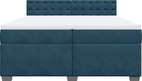 Box spring postel s matrací modrá 200 x 200 cm samet 3288718