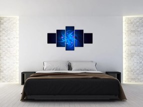 Moderní obraz modré abstrakce (125x70 cm)