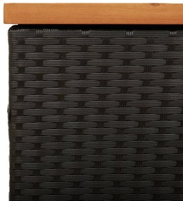 Petromila Zahradní úložný box černý 110x50x54 cm polyratan akáciové dřevo