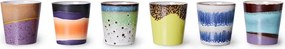 Žluto-hnědý retro hrnek na kávu Coffee 70s Solar - Ø7,5*8cm / 180ml