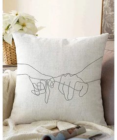 Povlak na polštář s příměsí bavlny Minimalist Cushion Covers Pinky, 55 x 55 cm