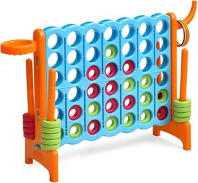Costway Large Match 4 Jumbo Match 4 Set Modrá + – 84 × 33 × 79 cm, pomerančový