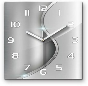 Wallmuralia Skleněné hodiny čtverec Metalová abstrakce 30x30 cm