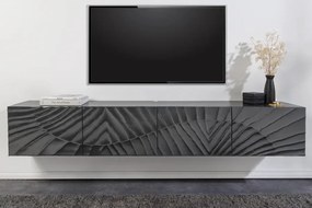 Designový závěsný TV stolek Shayla 200 cm černé mango