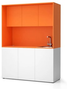 PLAN Kuchyňka NIKA se dřezem a baterií 1481 x 600 x 2000 mm, oranžová, pravé