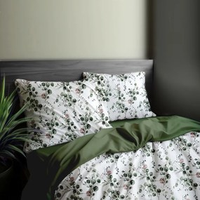 Ervi Bavlněné povlečení oboustranné - Eukalyptový dotek 2/olivové