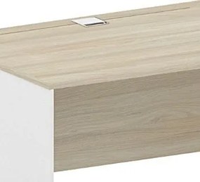 Kancelářský psací stůl FUTURE, 170x80 cm, bílá/dub přírodní
