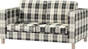 Potah na pohovku IKEA  Karlanda 2-místná, krátký barva černá látka pletený vzor, vzorované