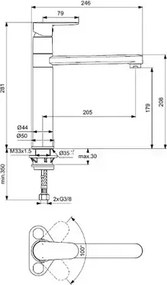 Ideal Standard Cerafine O - Dřezová baterie | černá