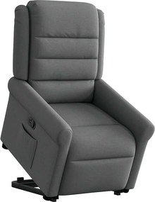 Zvedací polohovací křeslo tmavě šedé textil 3303315
