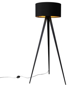 Chytrá stojací lampa černá s černým stínidlem včetně Wifi G95 - Ilse