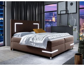Kontinentální postel Fronasa LED, Rozměr postele: 200x200, Barva:: ekokůže Soft 011 (černá)