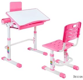 SET - dětský psací stůl a židle CANDY růžová - výška stolu 56-78 cm - 3D5209