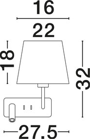 Bílé/matně černé hliníkové nástěnné svítidlo s ohybatelnou konstrukcí Savona – Nova Luce