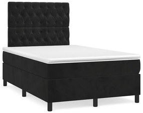 Box spring postel s matrací černá 120 x 190 cm samet 3270015