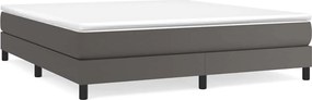 Rám postele s boxspringem šedá 180 x 200 cm umělá kůže 3120716