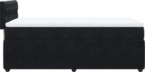 Box spring postel s matrací černá 80 x 200 cm samet 3289898