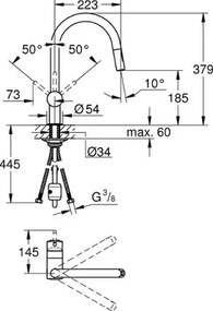 Grohe Minta - Dřezová baterie s výsuvnou sprškou chrom