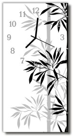 Skleněné hodiny vertikální  Příroda Bambusová bílá 30x60 cm