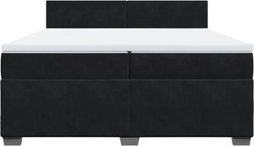 Box spring postel s matrací černá 200x200 cm samet 3286398