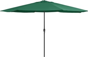 vidaXL Zahradní slunečník s kovovou tyčí 400 cm [47384] Barva: Zelená