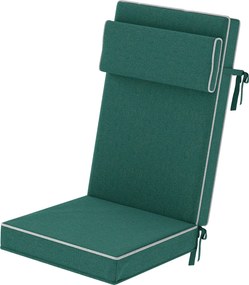Outsunny Polštář na sedák 120 x 47 x 9,5 cm Voděodolný polštář na židli s popruhy, podhlavníkem, UPF50+ Venkovní i vnitřní polštář na sedadlo, polštář