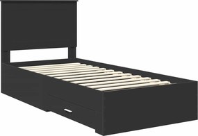Rám postele Černá a stříbrná 75 x 190 cm Kompozitní dřevo 3409713