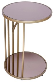 Odkládací stolek s patinou a bronzovým zrcadlem Eifel