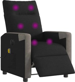 Elektrické masážní polohovací křeslo černé textil 3324087