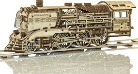 3d puzzle wooden city dřevěný express s kolejemi