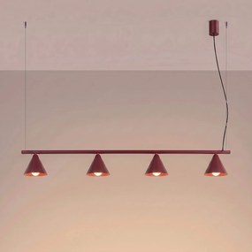 Sollux Lighting Lustr NOX 4L bordó