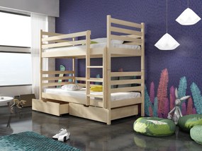 Dětská postel 90 cm Nubia (s roštem a úl. prostorem) (borovice). 1013530