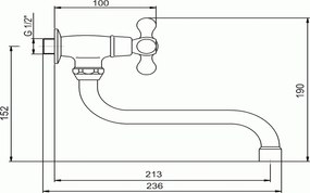 Novaservis Retro II Umyvadlová baterie na studenou vodu, chrom, 99107,0