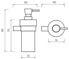 Nimco Bormo - skleněný dávkovač na mýdlo (BR 11031W-T-26)