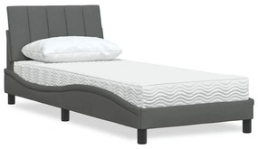 Postel s matrací Hanko tmavě šedá 90 x 200 cm textil 3310504