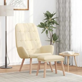 Relaxační křeslo s podnožkou krémové textil 3315151