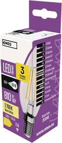 Emos lighting LED žárovka Filament Candle 6W E14 teplá bílá