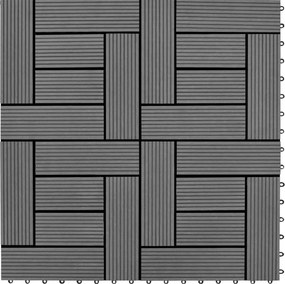vidaXL terasové dlaždice WPC 11 ks, 30x30 cm, 1 m2 [45028] Barva: Šedá