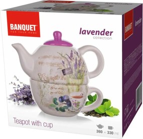 Banquet Konvička 360ml se šálkem 330ml Lavender 60ZF1124-A