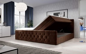 K&M postele Boxspring postel VELUTTO s úložným prostorem Velikost postele: 140 × 200 cm, Výběr matrace: Oboustranná pružinová matrace - středně tvrdá…