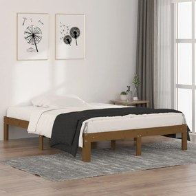 vidaXL Rám postele masivní dřevo 135 x 190 cm Double [810344] Barva: medová hnědá