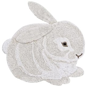 Světle šedý pratelný ručně tkaný bavlněný dětský koberec 130x135 cm Bunny – Lorena Canals