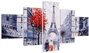 Obraz uličky v Paříži, olejomalba (125x70 cm)