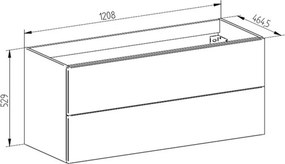 Mereo Mereo, Aira, koupelnová skříňka s umyvadlem z litého mramoru 121 cm, bílá, dub, šedá, CN743M