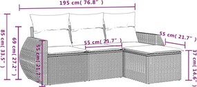4dílná zahradní sedací souprava s poduškami béžová polyratan 3253605