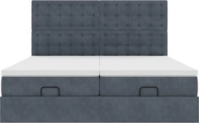 Osmanský rám postele s matracíes tmavě šedá 180x200cm samet 3313809